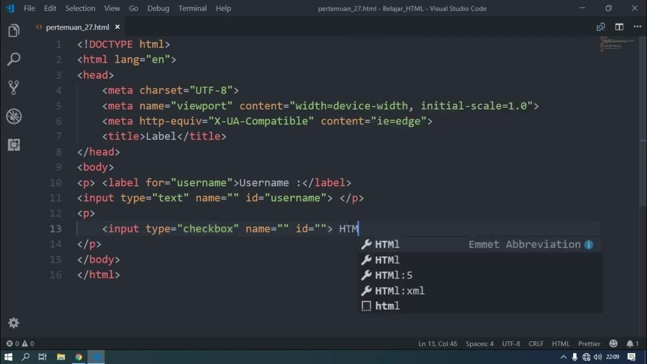 TUTORIAL HTML LENGKAP PART 27 | TAG LABEL HTML - YouTube