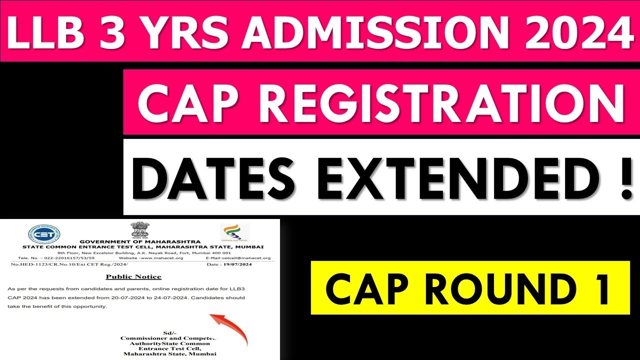 LLB (3 Yrs) CAP Registration Dates Extended 2024 | How to Fill LLB ...