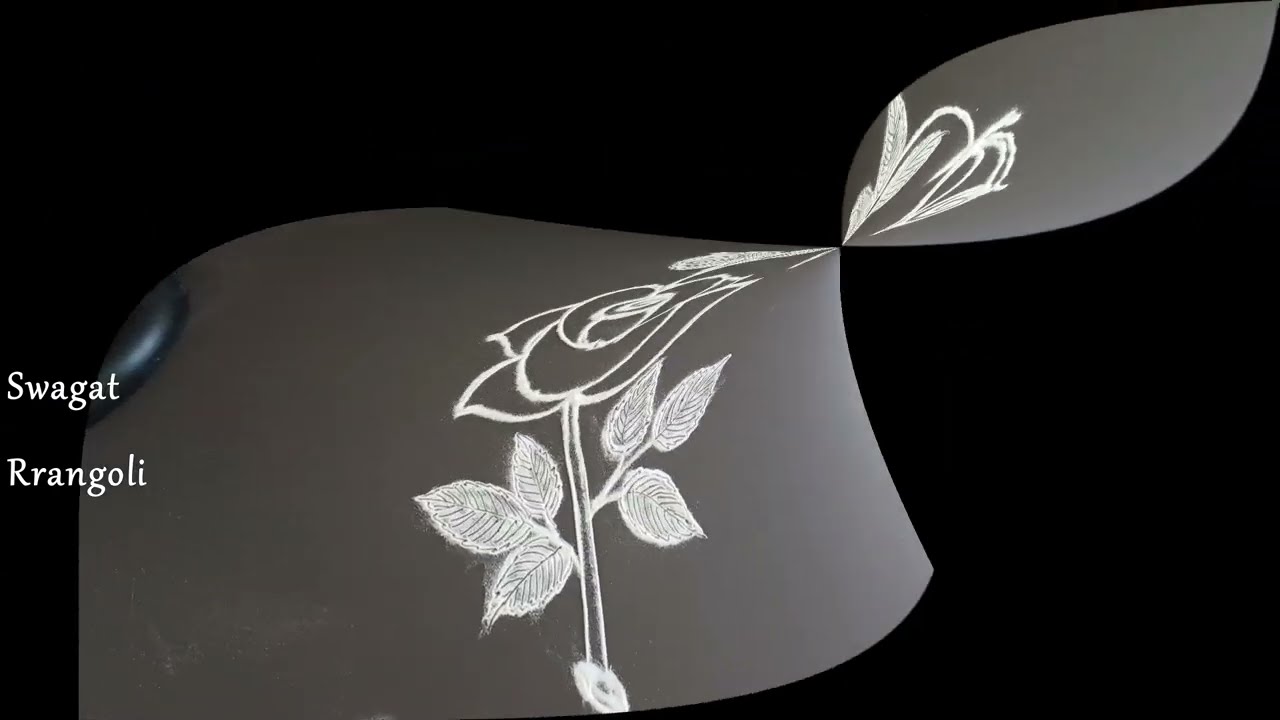 Rose Flower Rangoli | Simple Rose Rangoli | Simple Flower Rangoli - YouTube