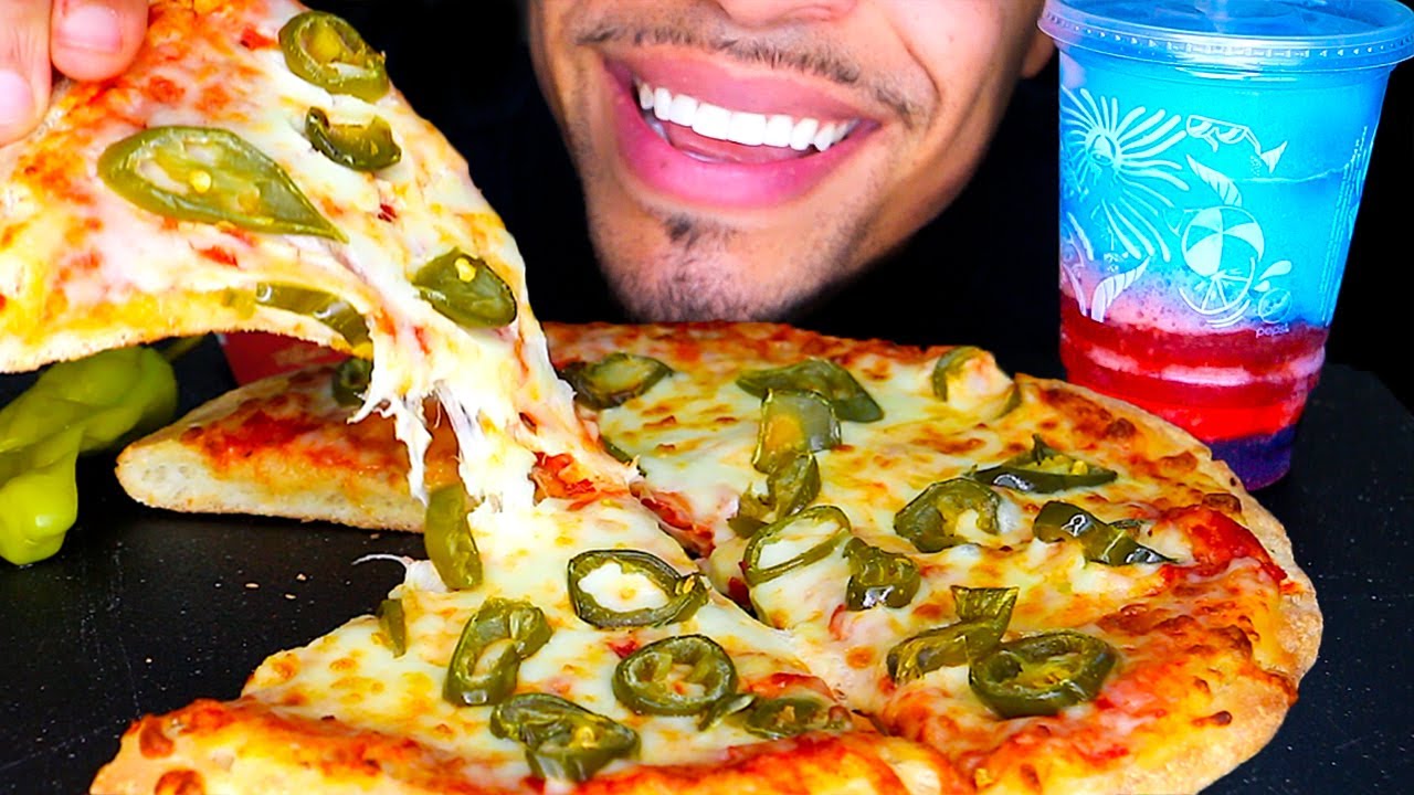 ASMR | CHEESE PIZZA | BIG BITES | TACO BELL FREEZE DRINK | EATING SHOW ...