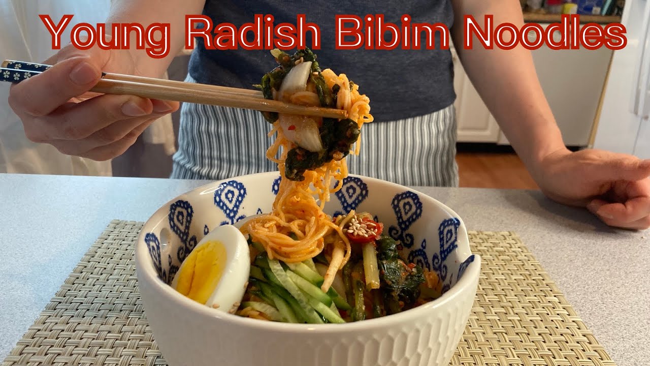 Young Radish Bibim Noodles [Korean Yeolmu Bibim men recipe] - YouTube