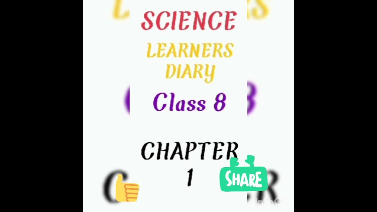science learners diary class 8 chapter 1 - YouTube