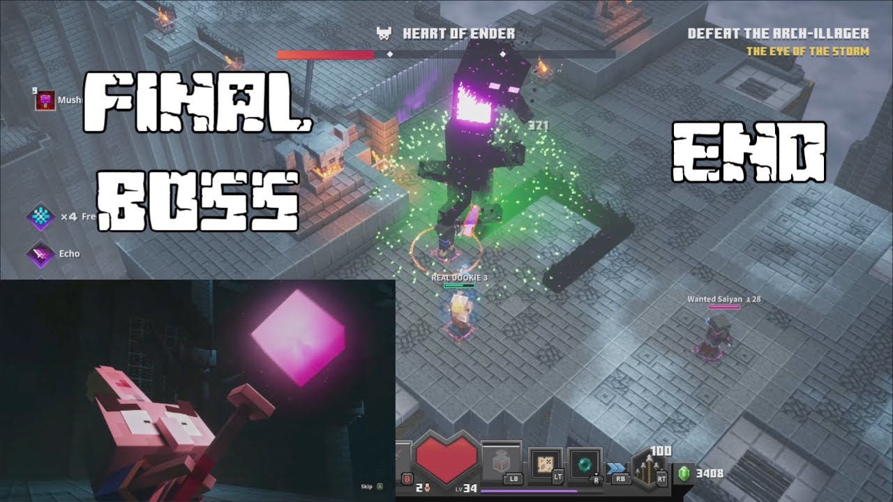 The Final Boss In Minecraft Dungeons - Obsidian Pinnacle (1st time ...