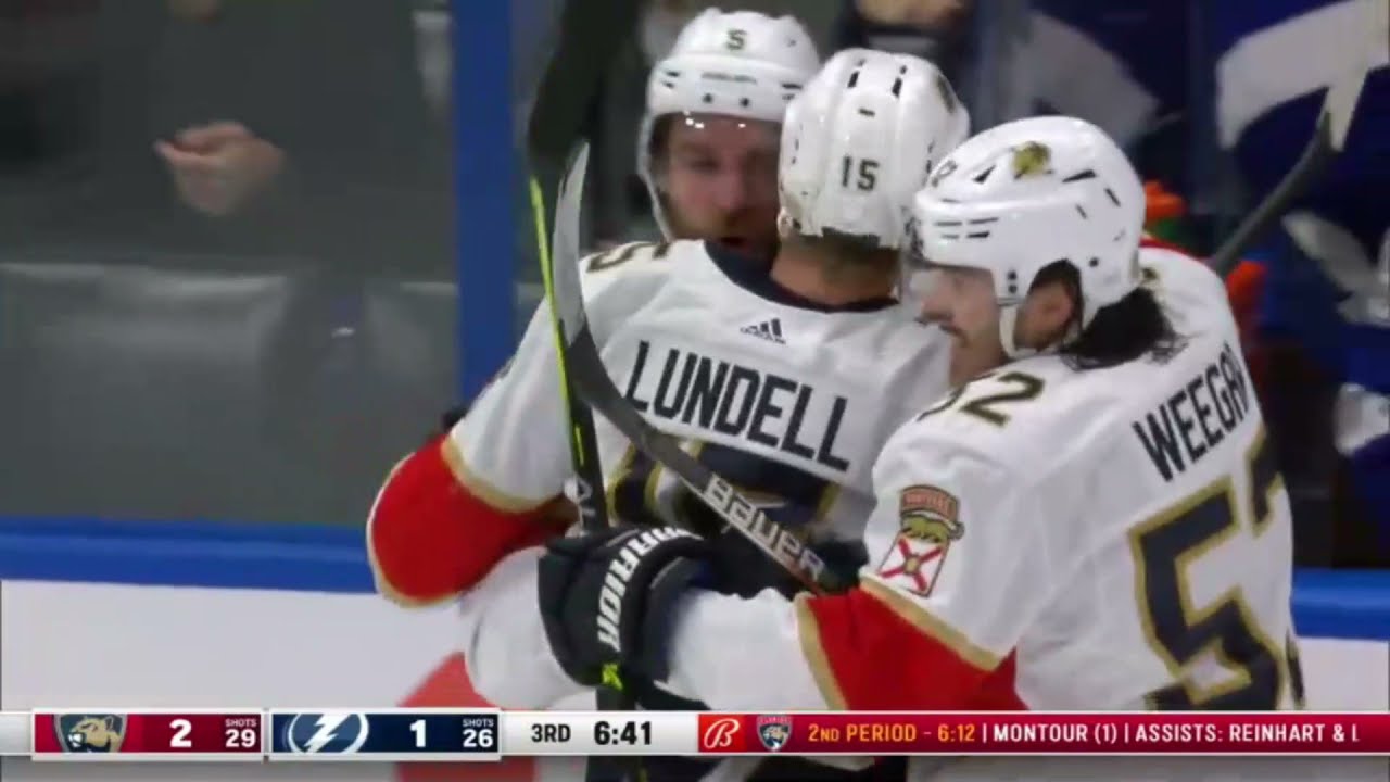 Anton Lundell first NHL goal and assist - YouTube