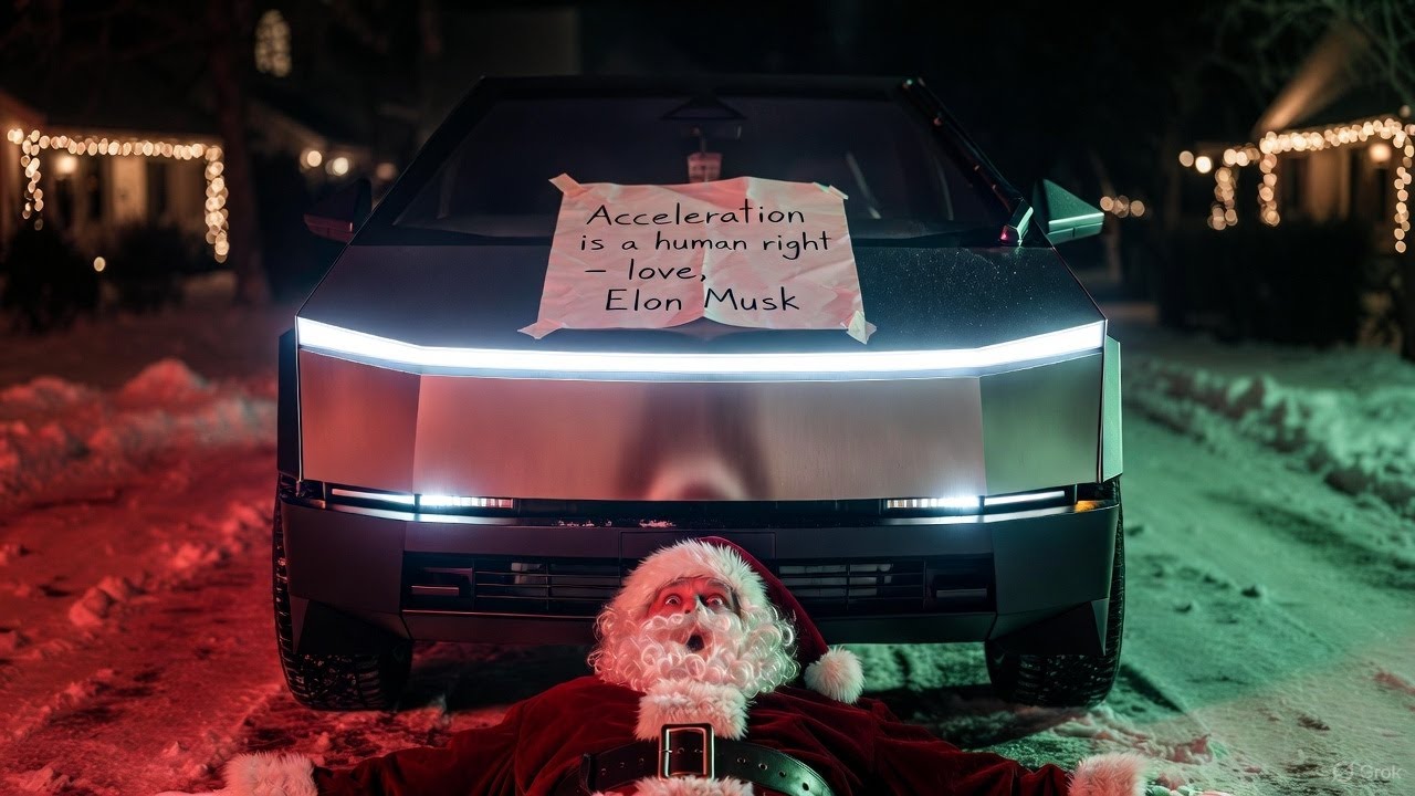 Santa Got Run Over by a Cybertruck (Bluegrass Beat) AI Christmas Song ...