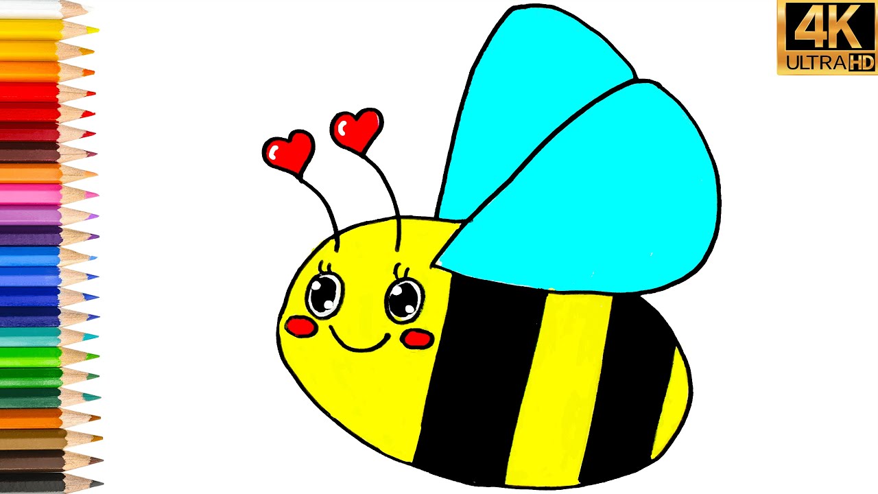 ARI RESMİ ÇİZİMİ 🐝 ARI NASIL ÇİZİLİR KOLAY 😍 RESİM ÇİZME 🌈 KOLAY ...