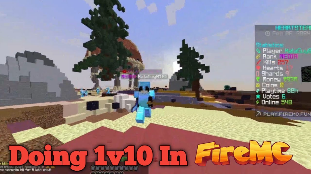 Doing 1v10 On Warp CPvP In FireMC Heartsteal | FireMC | Destroying ...
