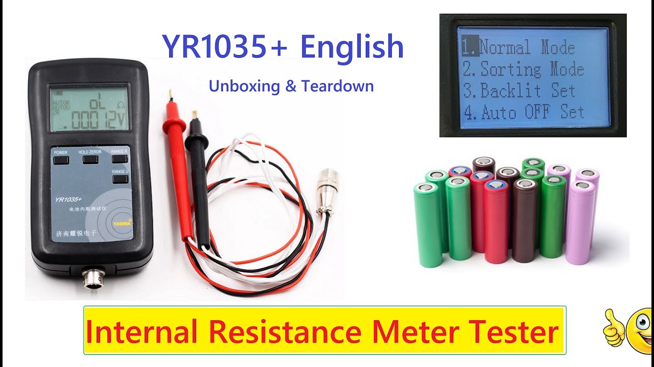Battery Internal Resistance Meter Tester YR1035+ English menu ...