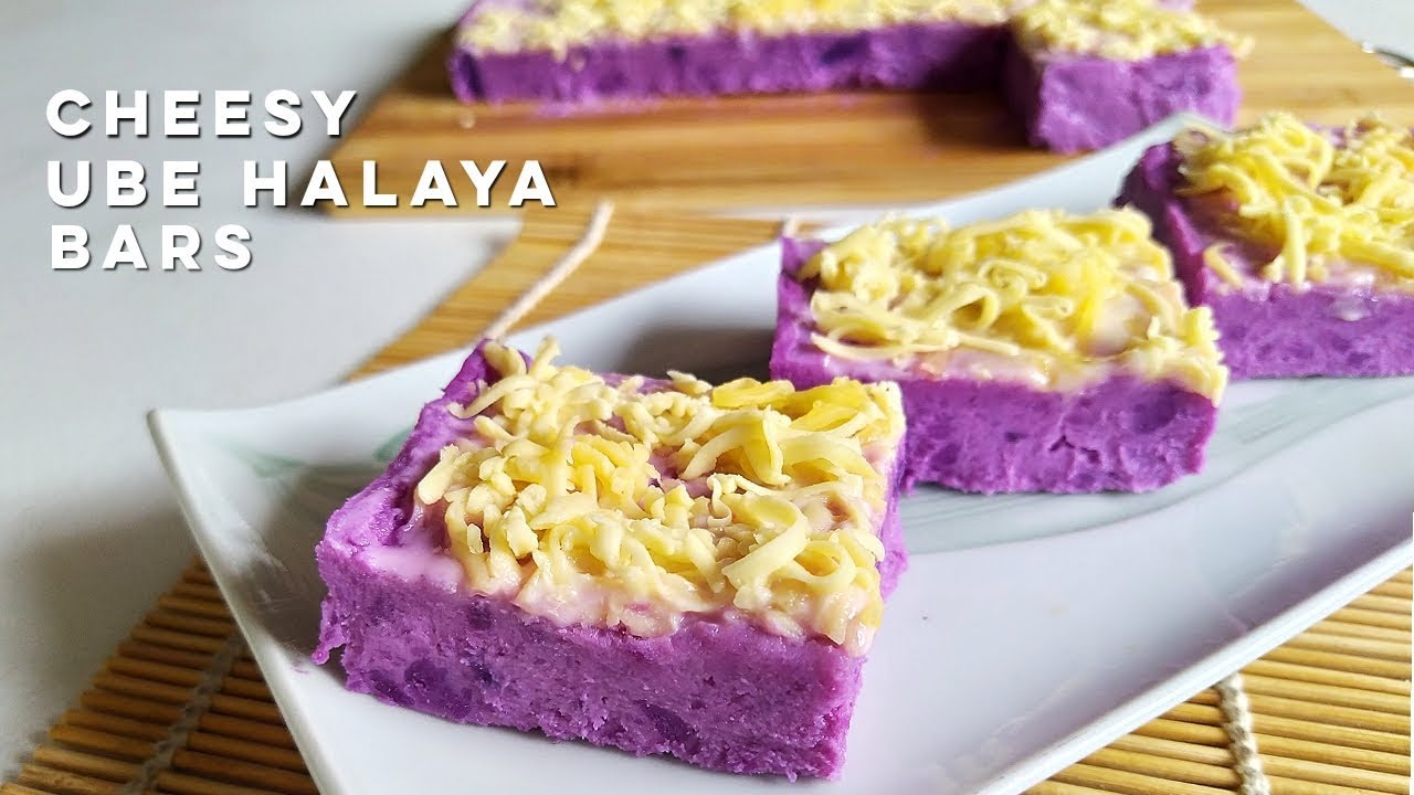 Cheesy Ube Halaya Bar Recipe | How to make Cheesy Purple Yam Bars - YouTube