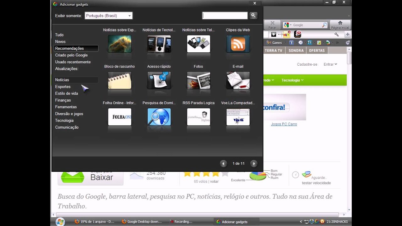 Como ter Deskbar Ou Barra de Gadget no windows xp - YouTube