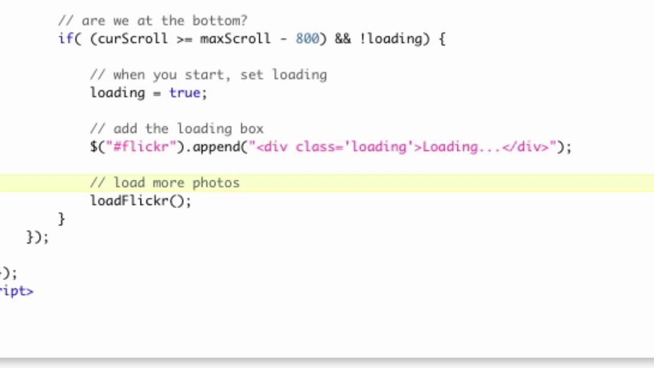 jQuery Load While Scrolling - Ajax - YouTube jQuery Load While Scrolling - Ajax - YouTube