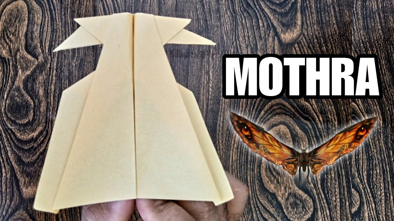 How to Make a MOTHRA Origami Paper Plane | 92 meters flying in the ...