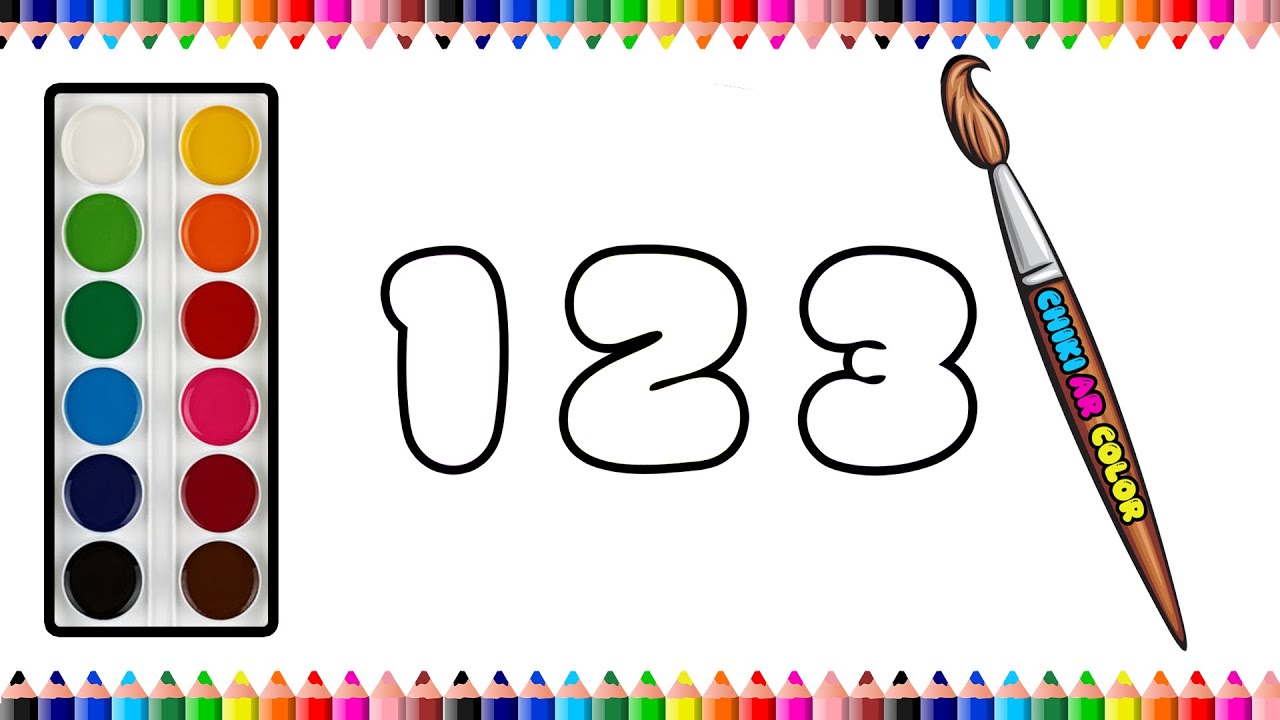 123 Drawing, Painting and Coloring for Kids | Draw, Paint - YouTube