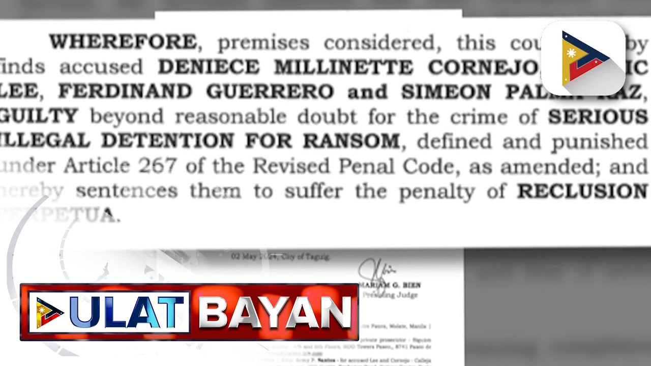 Deniece Cornejo, Cedric Lee, atbp, guilty sa kasong illegal detention ...