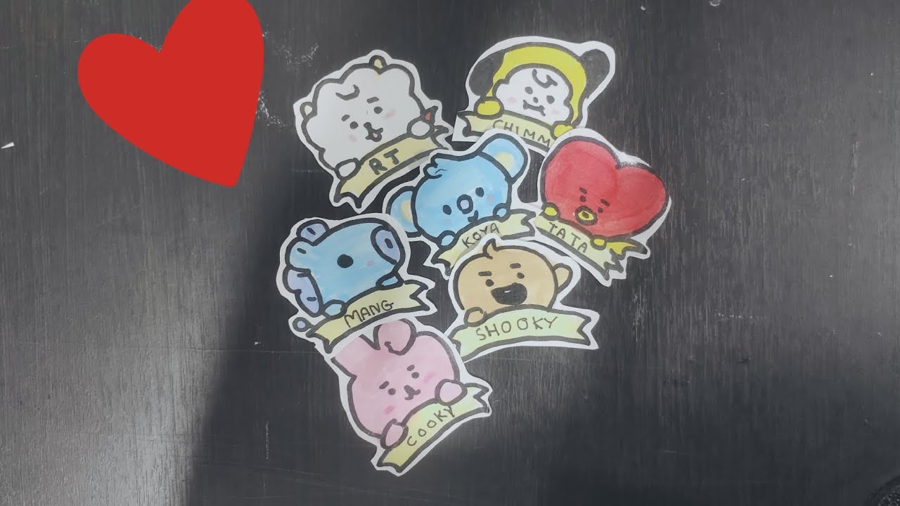 #17 video . Let's make some BT21 stickers . like & subscribe 😁. thanks ...