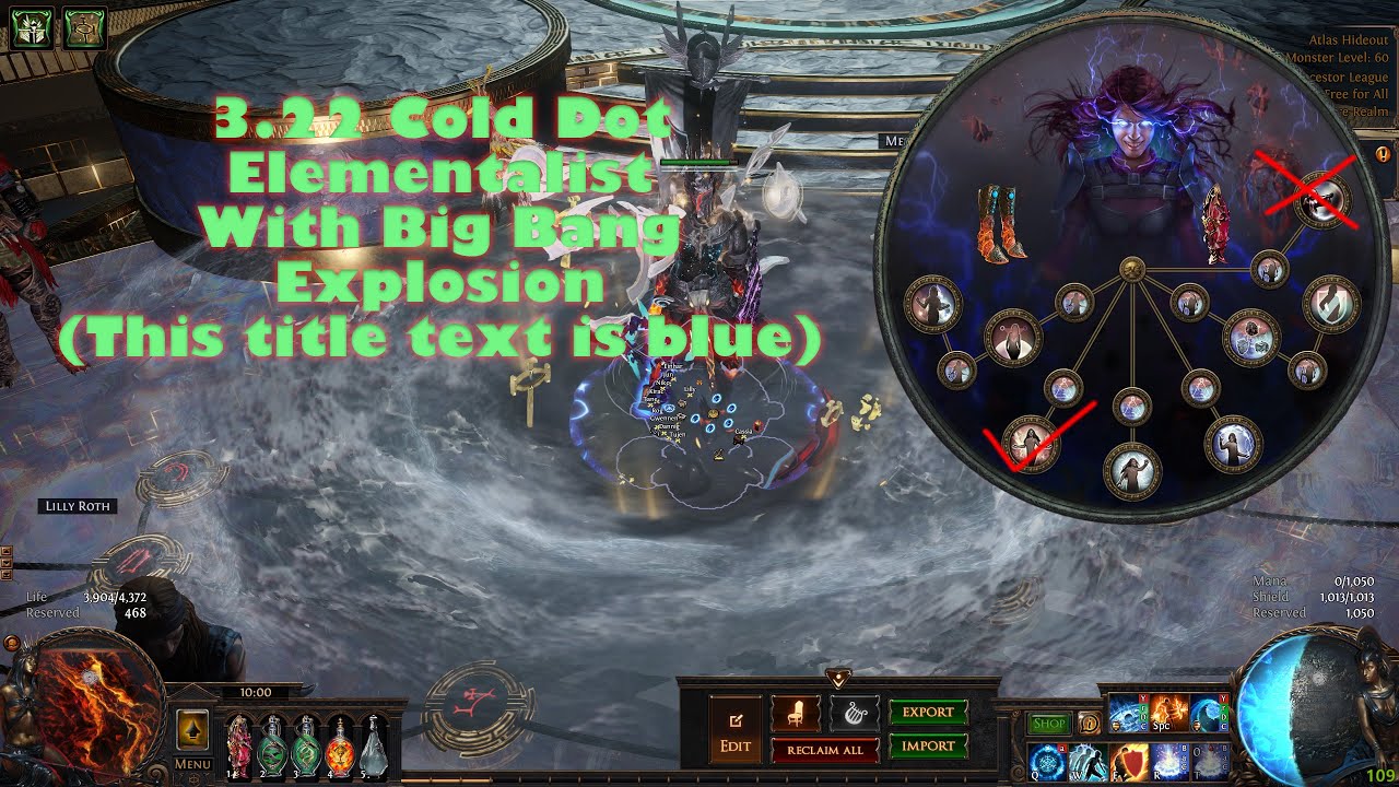 POE 3.22 Cold Dot Elementalist League Start Build Update| Chain Explosion With Cold Dot| 元素使冰持續 ...