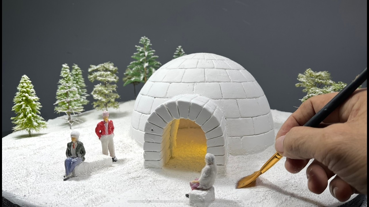How to Make Realistic Diorama Igloo House Using Styrofoam | Step by ...