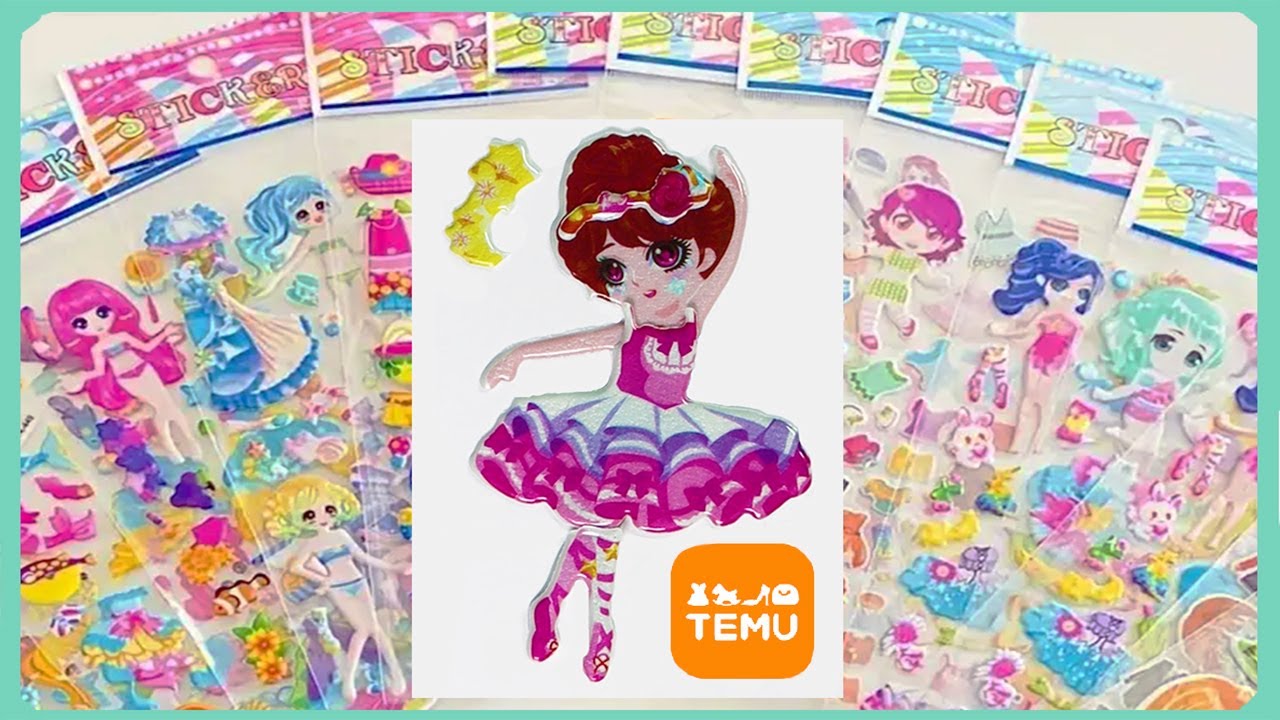 ASMR // Testing Reusable Dress-Up Sticker Dolls from Temu!! #1 - YouTube