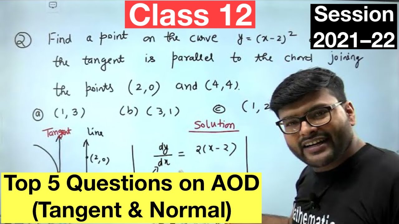 Top 5 MCQs on Chapter 6 AOD ( Tangents and Normal) I Class 12 I Session ...