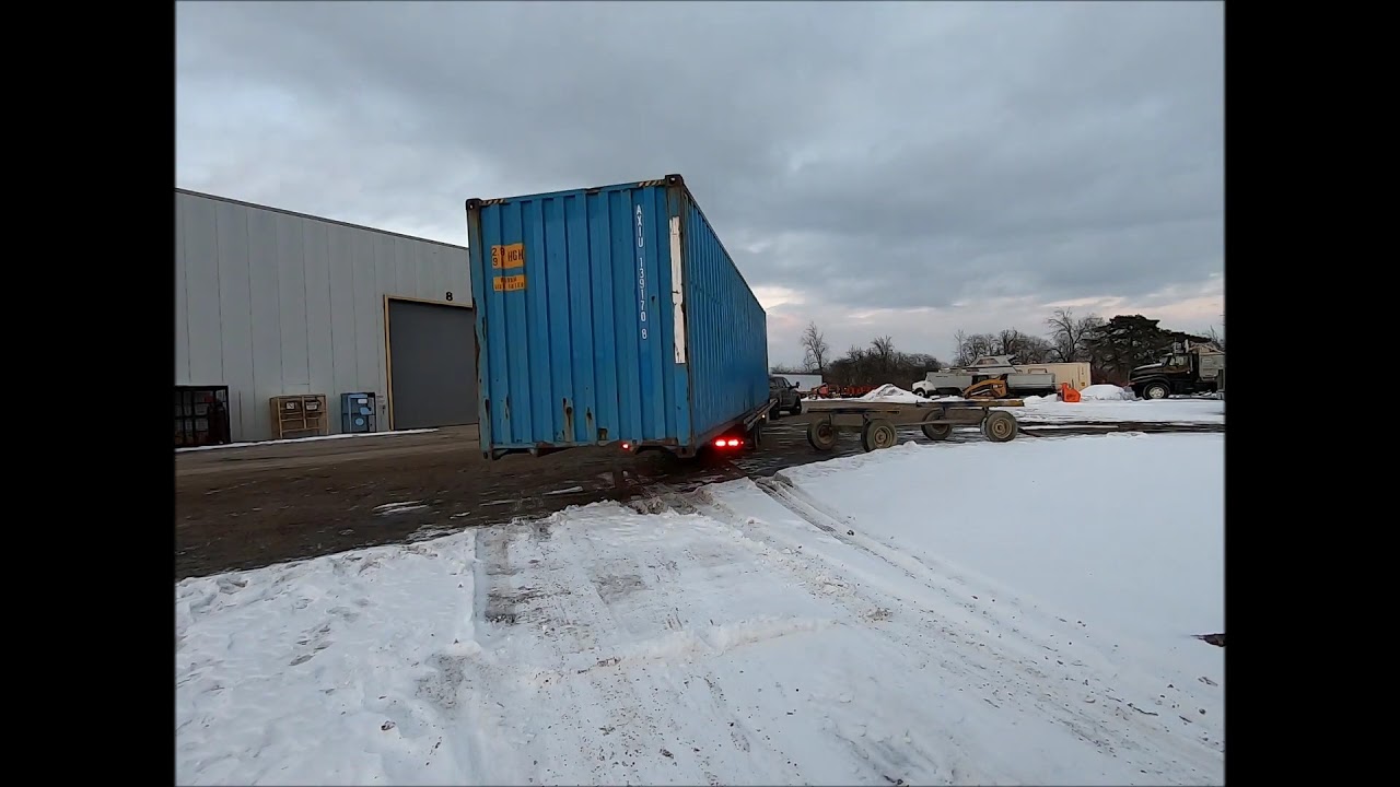 Shipping Container Delivery - Self unloading - YouTube