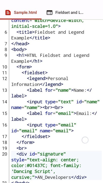 Grouping Form Elements With Html Fieldset And Legend Tags Html Javascript Webdesign Love