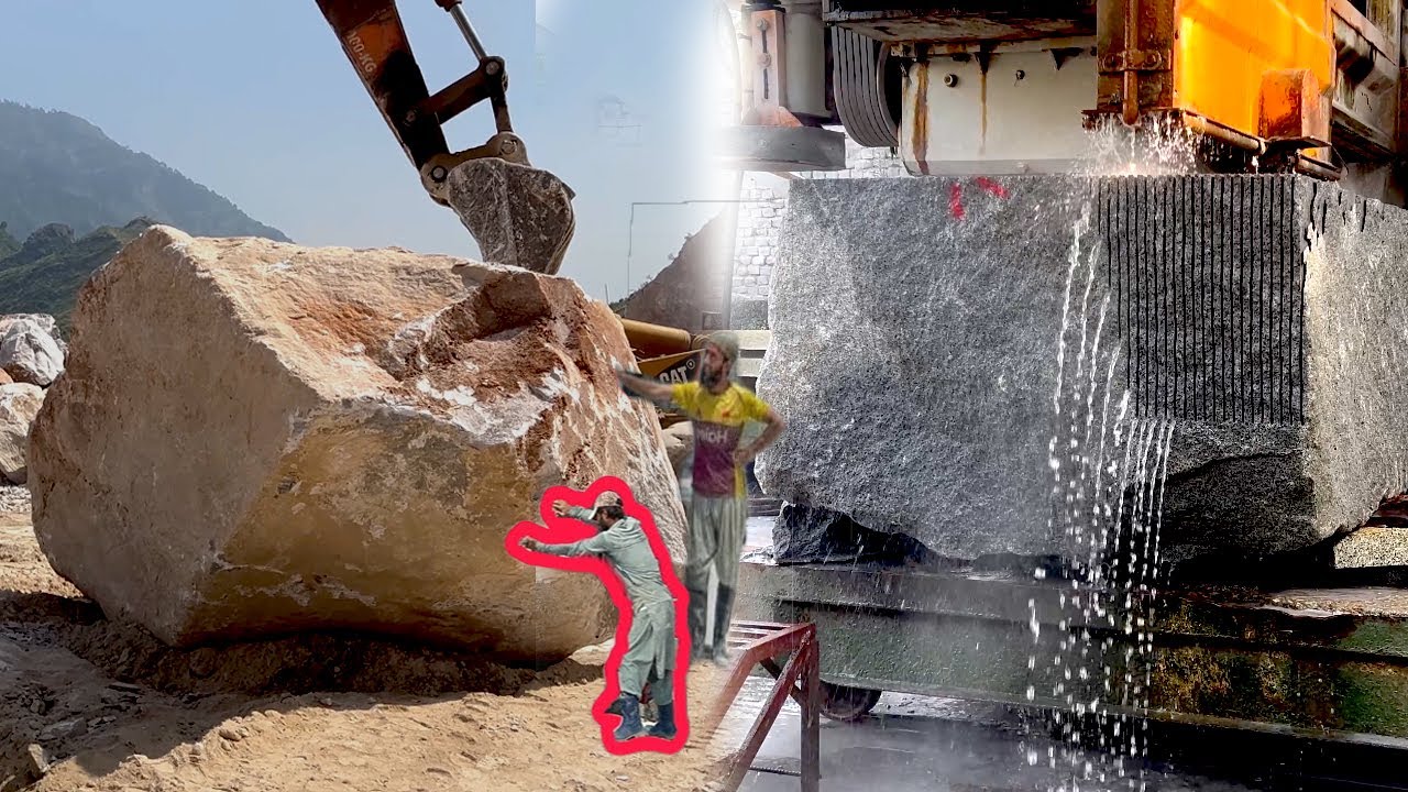 Incredible Process of Huge Truck Unloading Stone In The Factory ...