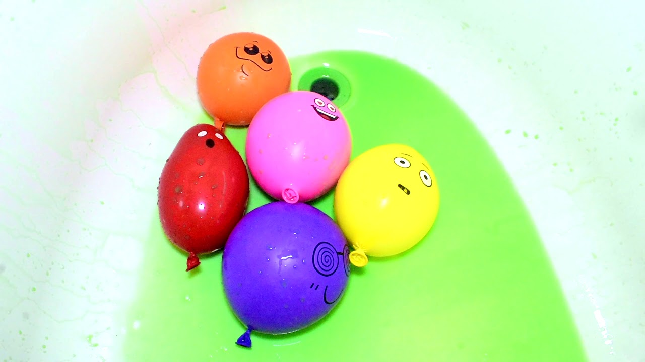 Learn Colors With Color water Balloons|Finger Family Nursery Rhymes ...