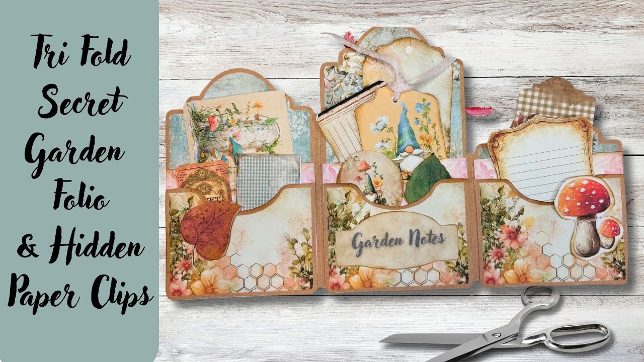 How to Make a Secret Garden Tri-Fold Folio | Shabby Chic Junk Journal ...