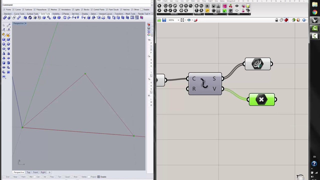 trianglular 3d pattern on 2d grid using rhino & grasshopper - YouTube