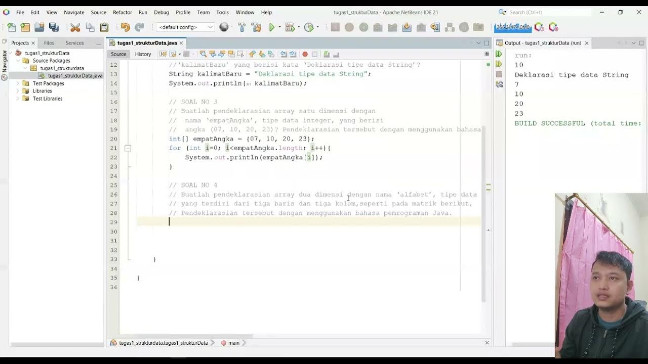 Tugas 1 - Struktur Data MSIM4202 || Bahasa Pemprograman Java || Apache NetBeans 21. - YouTube