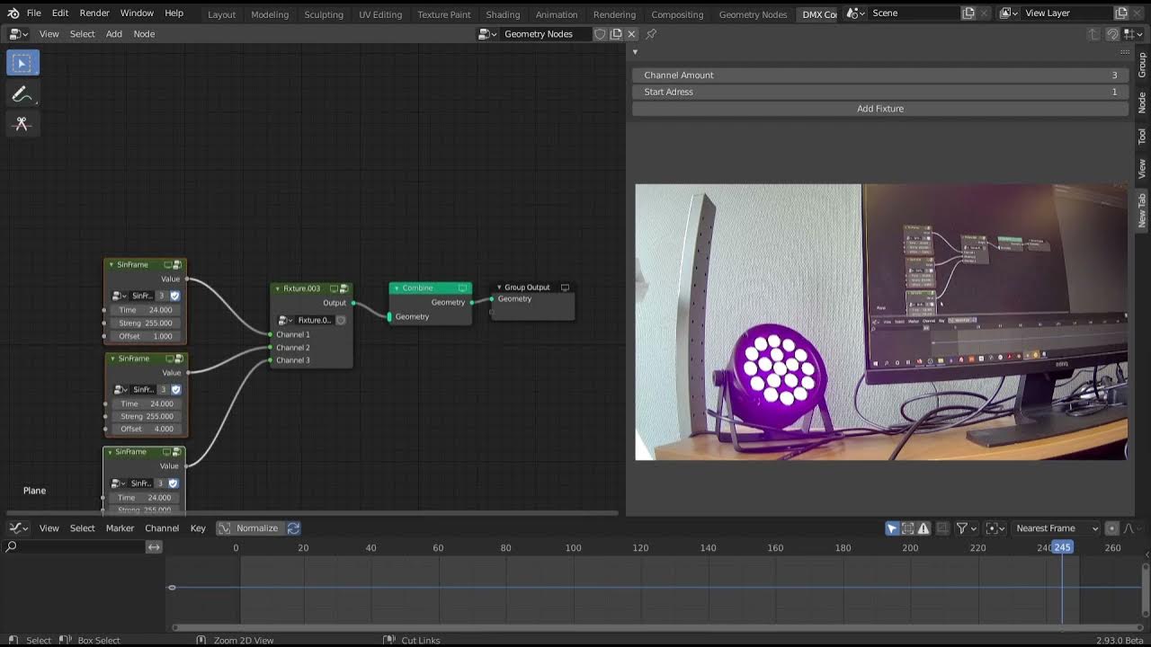 DMX Controller With blender Geometry nodes - YouTube