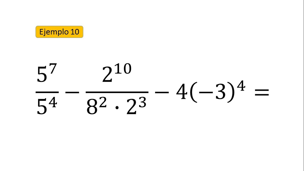 OPERACIONES CON LOS EXPONENTES - Profe Chuy - YouTube