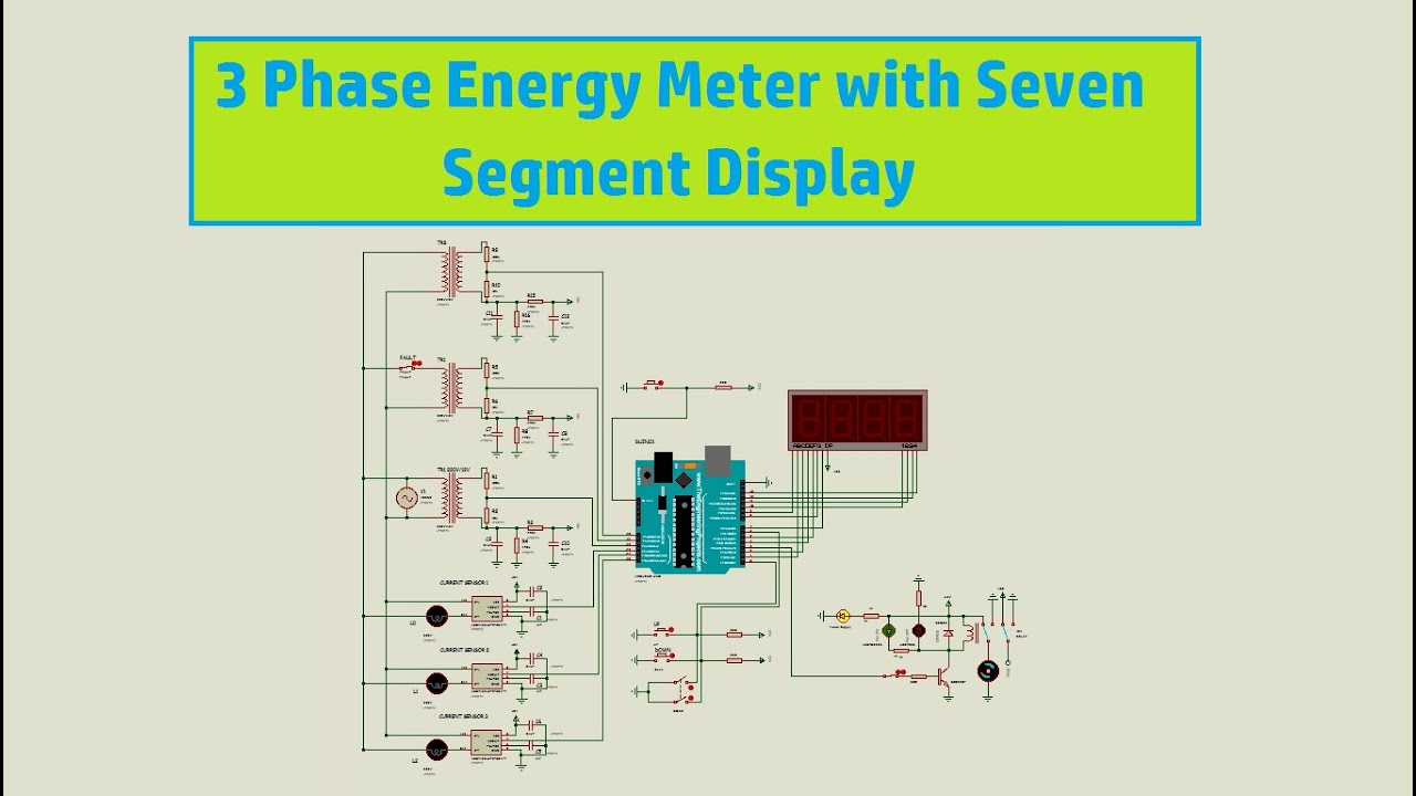 3 Phase Energy Meter with Seven Segment Display - YouTube