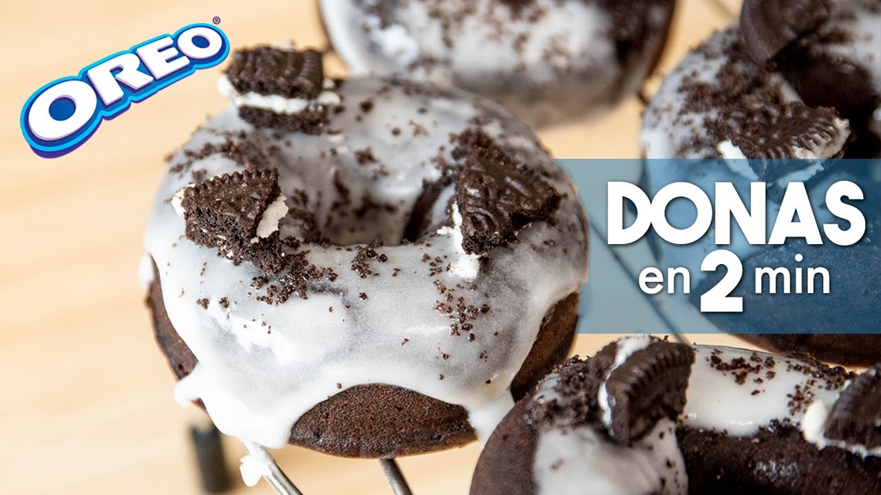DONAS de OREO en MICROONDAS 🍩💙 | ¡Postre de OREO en 5 minutos! - YouTube