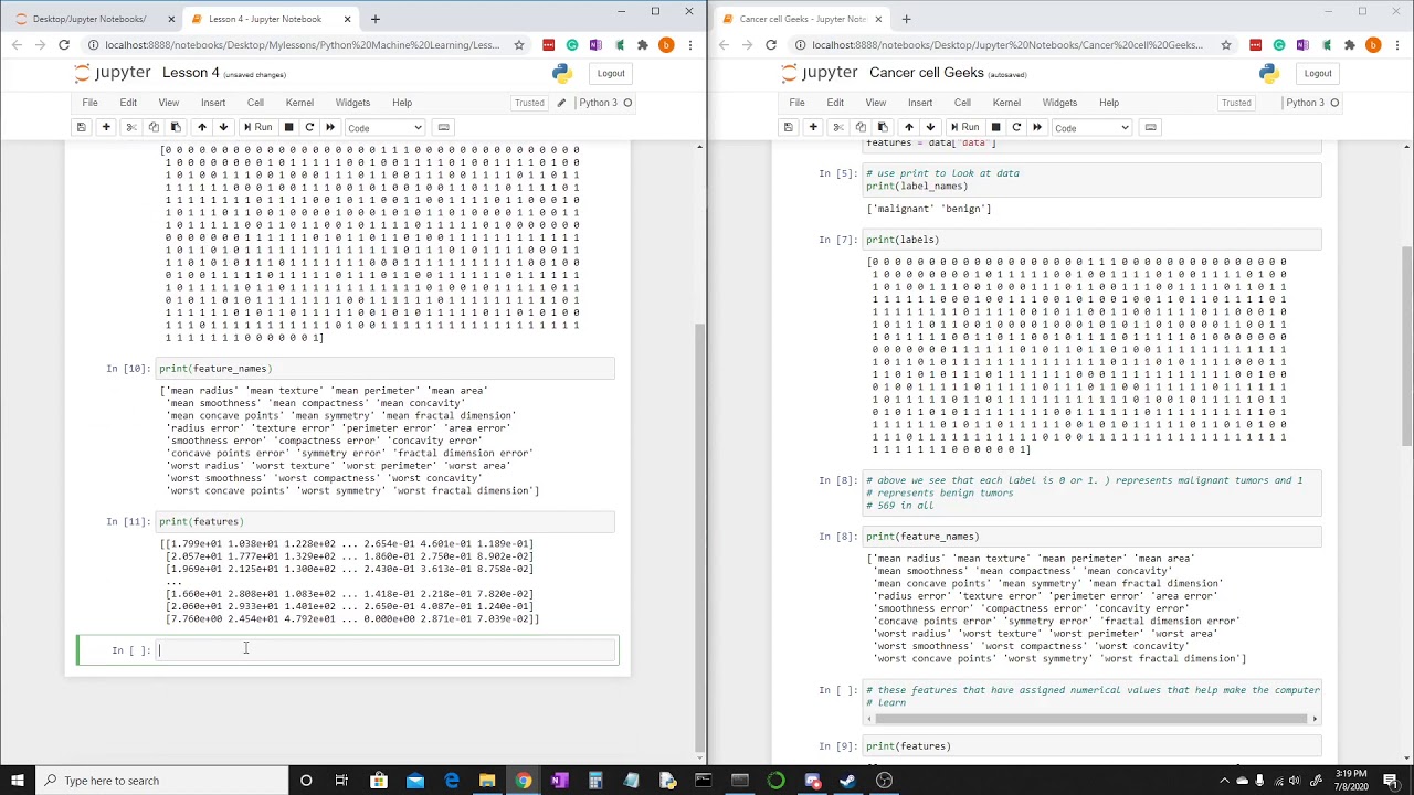 Cancer cell classification with Python package SciKit-Learn. - YouTube
