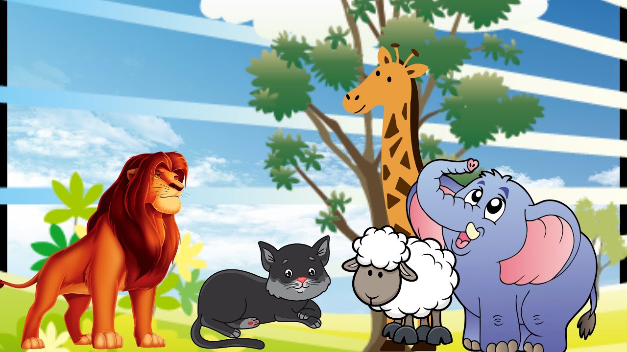 Animal Sounds The Elephant, Cow, Horse, Sheep, and Hippo - YouTube
