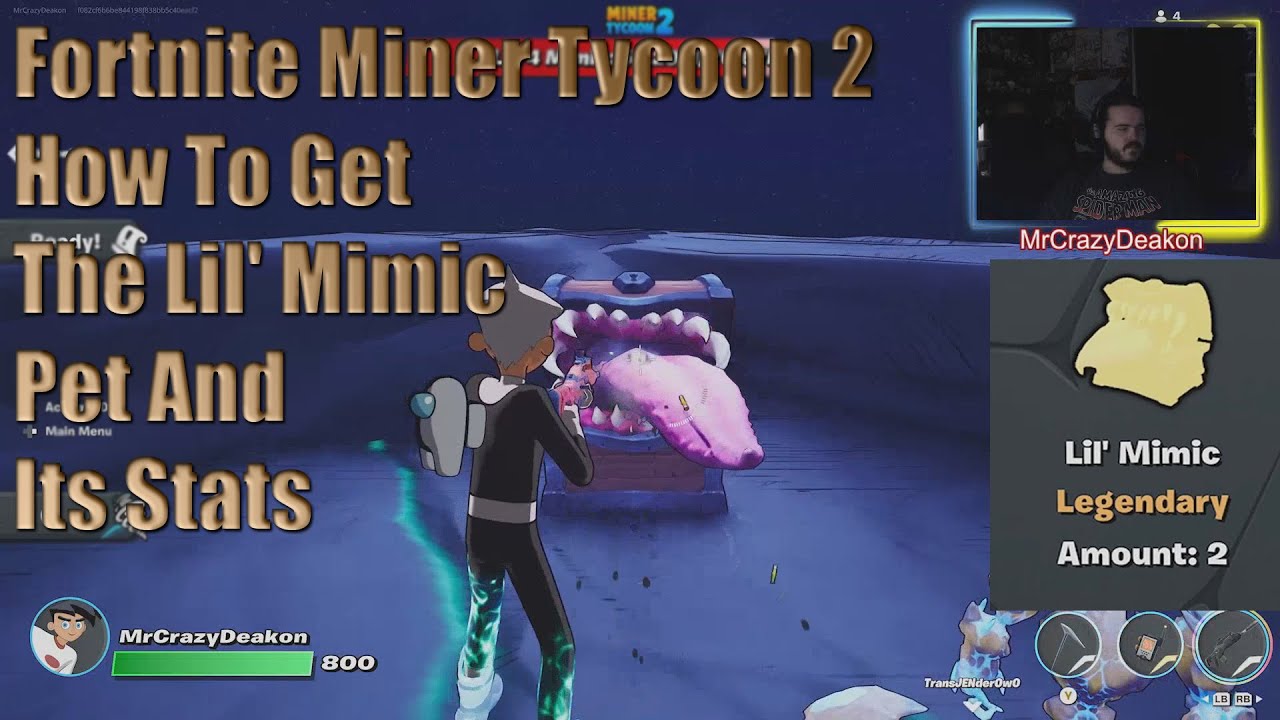 Fortnite Miner Tycoon 2 How To Get The Lil' Mimic Pet And Its Stats ...