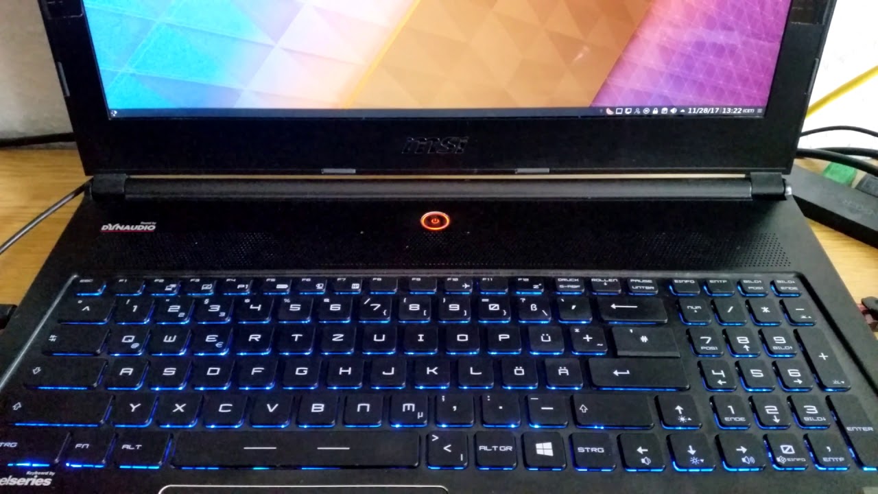 MSI keyboard lights - YouTube