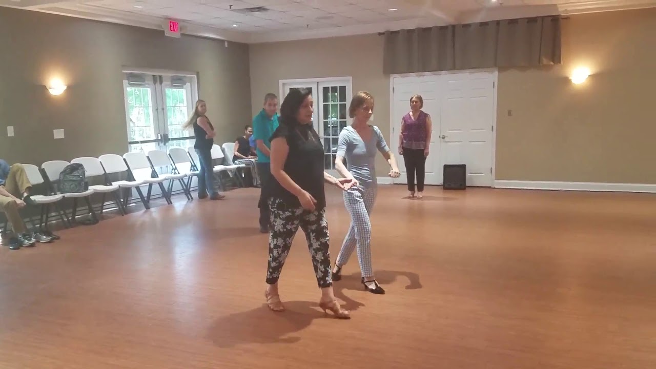 Cha Cha - basic, open side pass, with hesitation and then variation ...