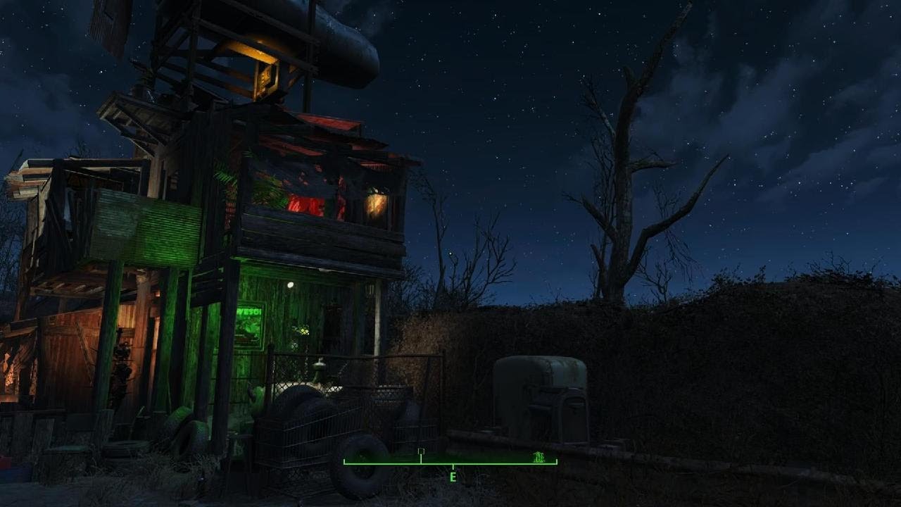 Fallout 4 - Exiled Raider Home - Night Tour - - YouTube