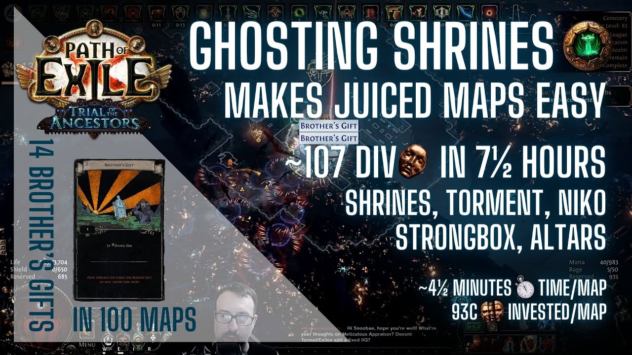 [PoE 3.22] 100 MAPS - Ghosting Made EASY with Shrines - Prep & Results ...