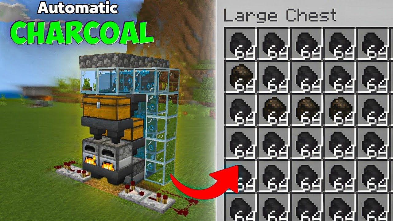 best & Automatic CHARCOAL Farm for Minecraft Bedrock & PE 1.20 ...