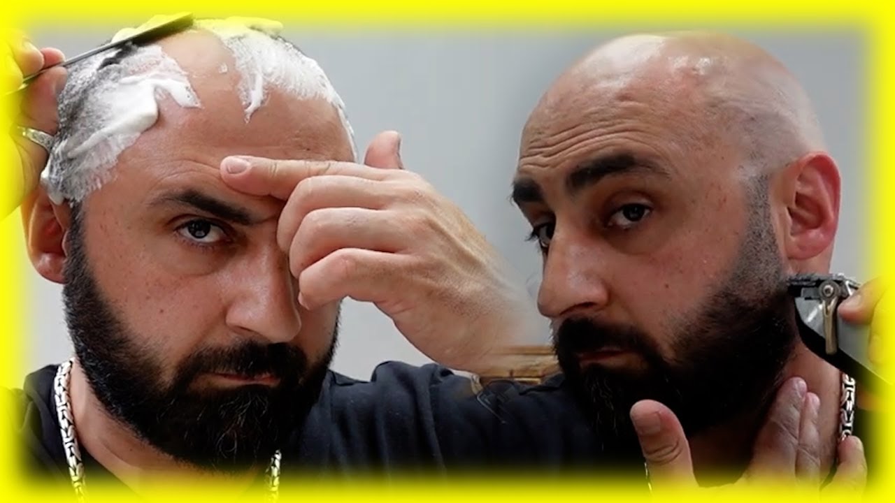 Razor Head Shave & Beard Trim Combo Barber Turko - YouTube