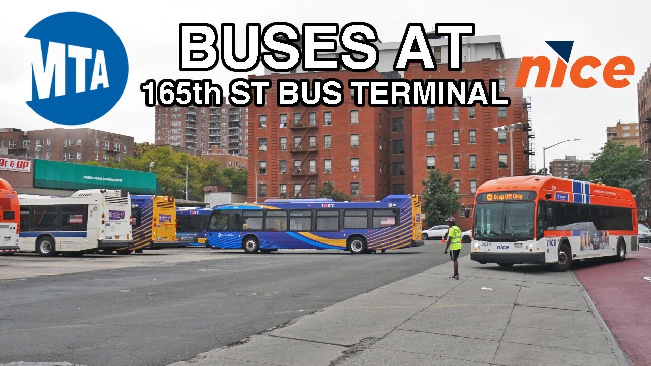 MTA and Nice Buses at 165th St Bus Terminal in Queens - YouTube