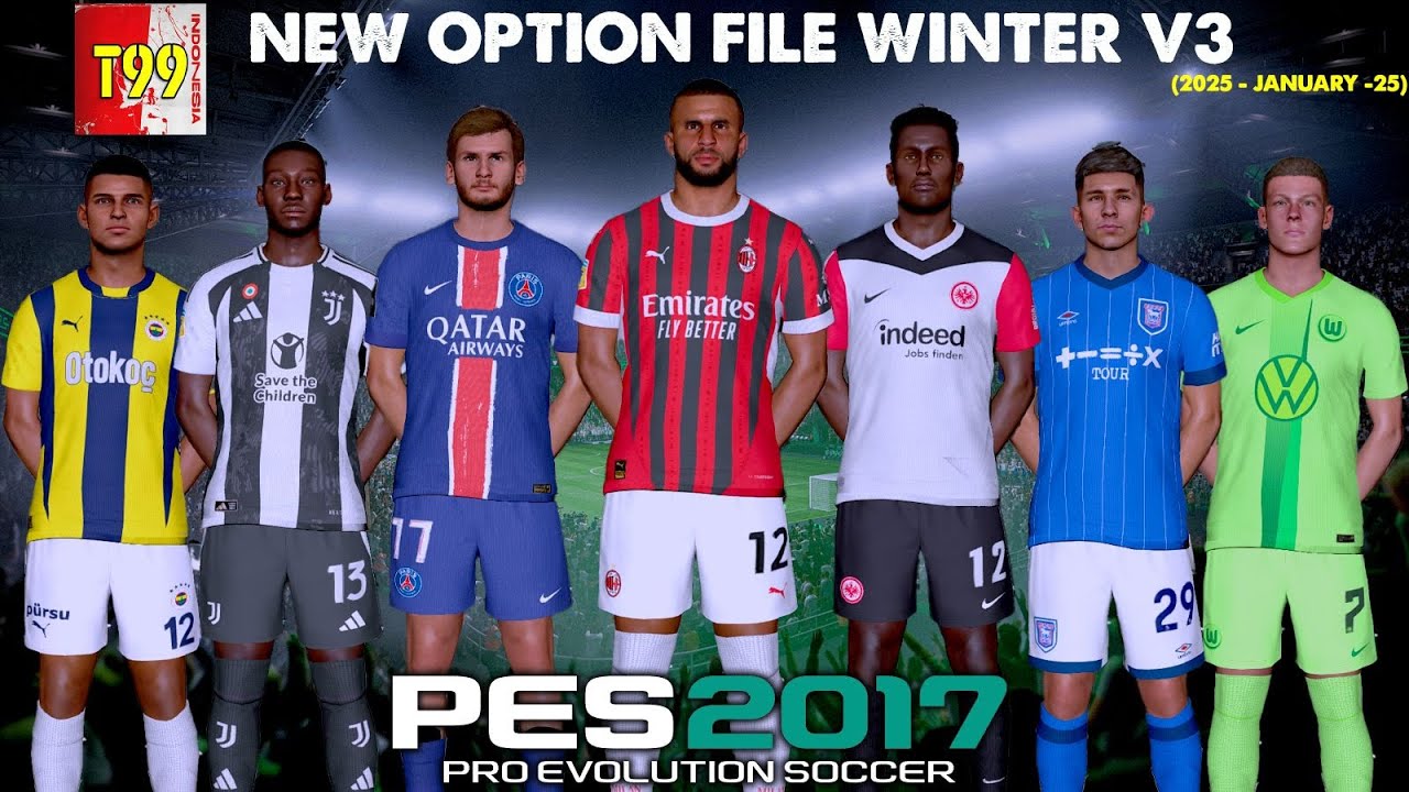 PES 2017 NEW OPTION FILE WINTER V3 (25 - JANUARY - 2025) - YouTube