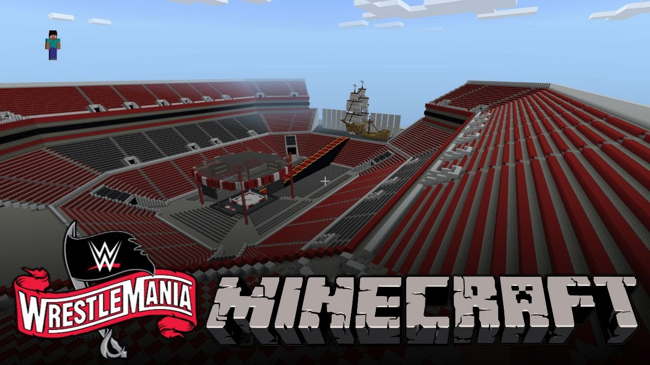 Minecraft WWE Wrestlemania 36 Custom Arena - YouTube