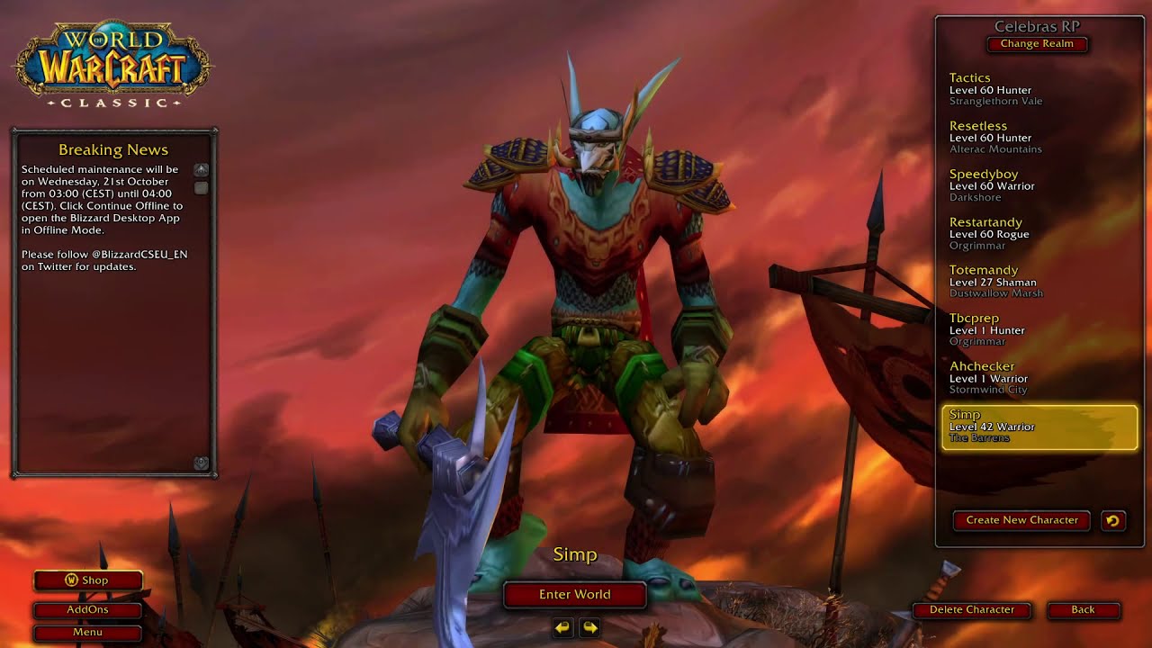 Level 42-43 | World Record warrior speedrun 1-60 3d17h31m - Classic wow ...