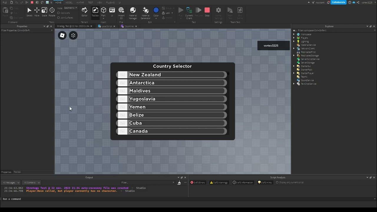 Country Selection and Custom Camera Movement | ROBLOX Studio Showcase - YouTube