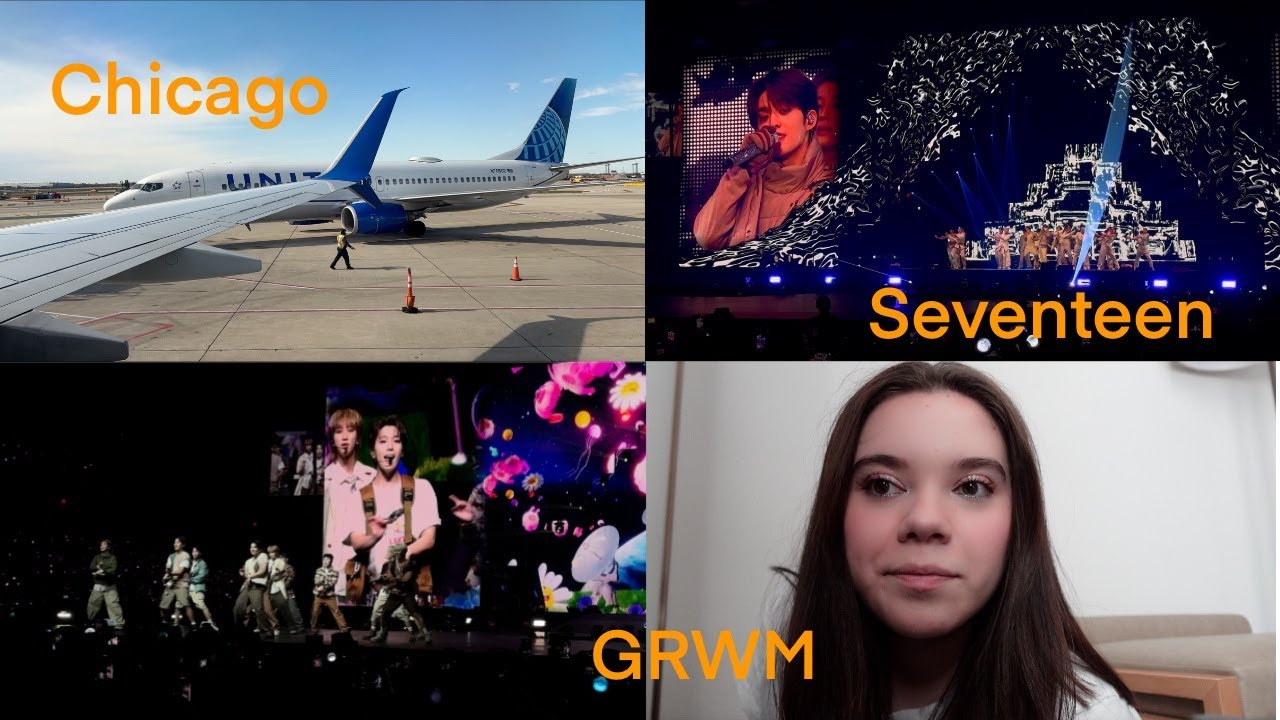 Seeing SEVENTEEN in concert 🎤 flying solo to Chicago, GRWM and packing ...