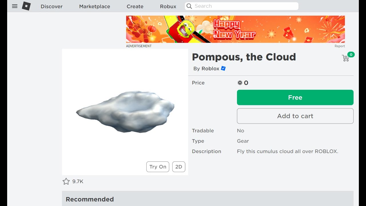 How to Get Pompous, The Cloud In Roblox (In Your Own Game) [Free] - YouTube